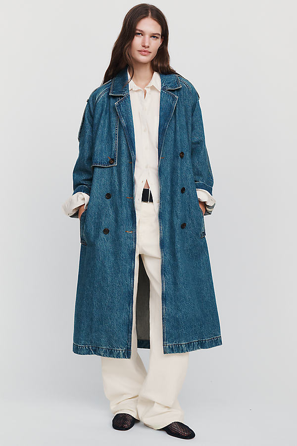 ANINE BING Anine Bing Rickie Cotton Denim Trench Coat